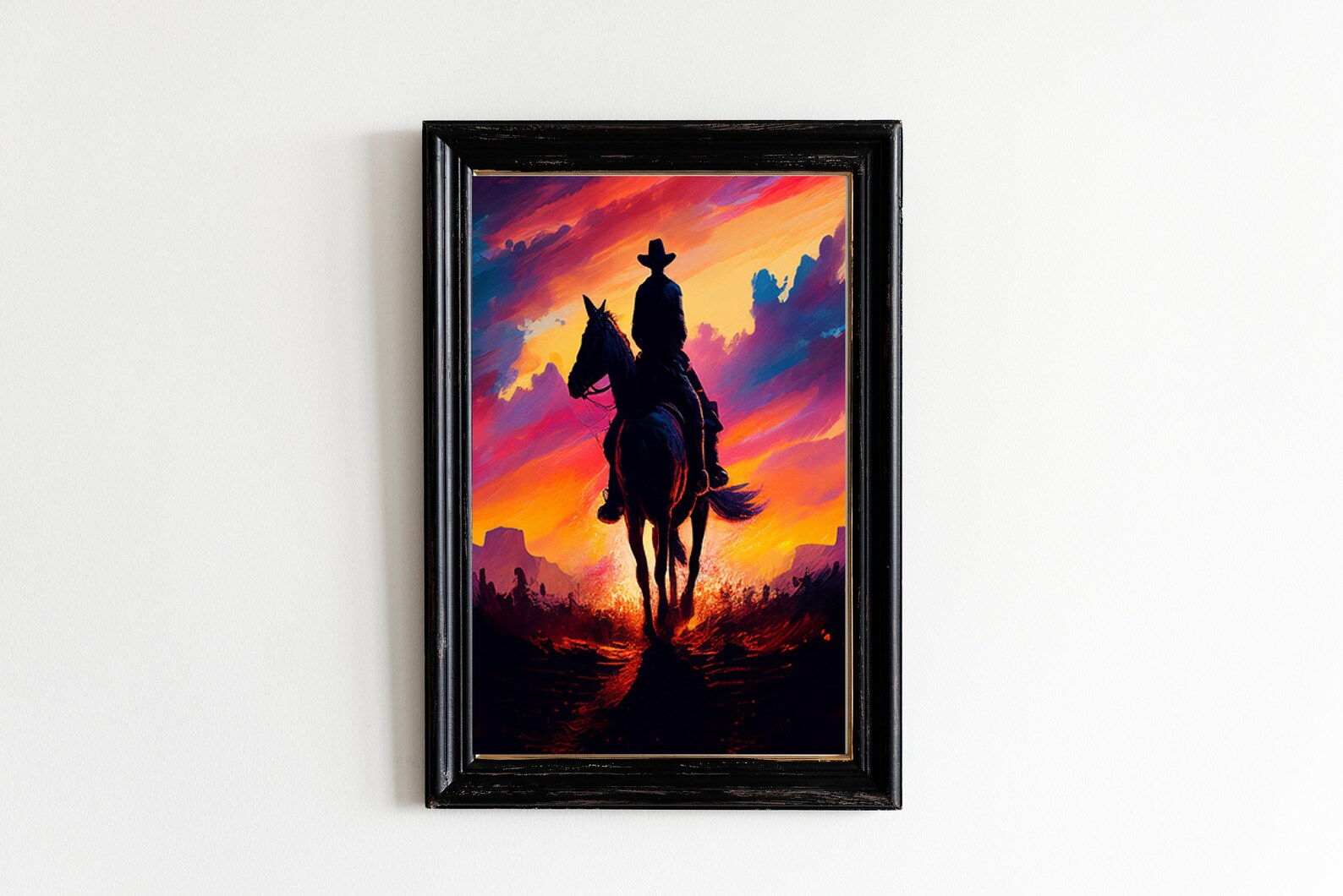 Cowboy Western Sunset 108 | Art Prints | Large Wall Art | North South ...