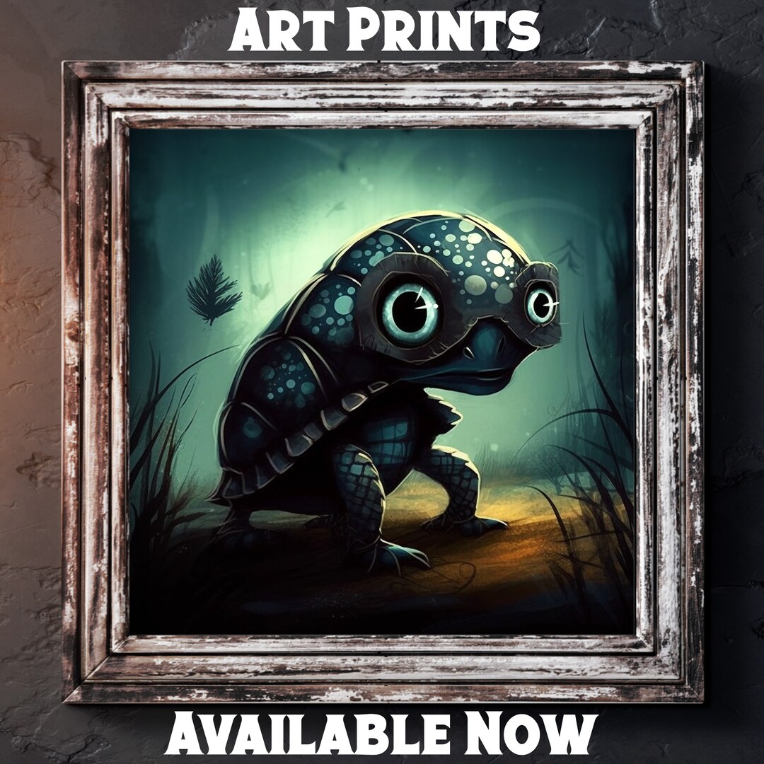 Tortoise Gothic Wall Art Print, Home Decor, Digital Art Print, Horror ...