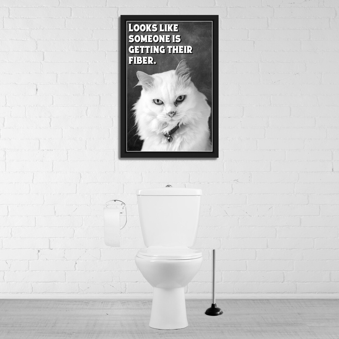 Cat Selfie Funny Wall Art, Bathroom Quotes, Funny Bathroom Print ...