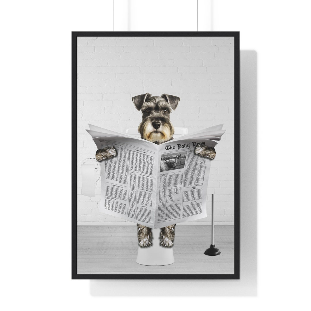 Miniature Schnauzer Wall Art, Funny Bathroom Print, Toilet Poster ...