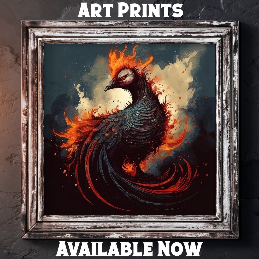 Gothic Phoenix Art Print: Spooky Halloween Home Decor (digital Download ...