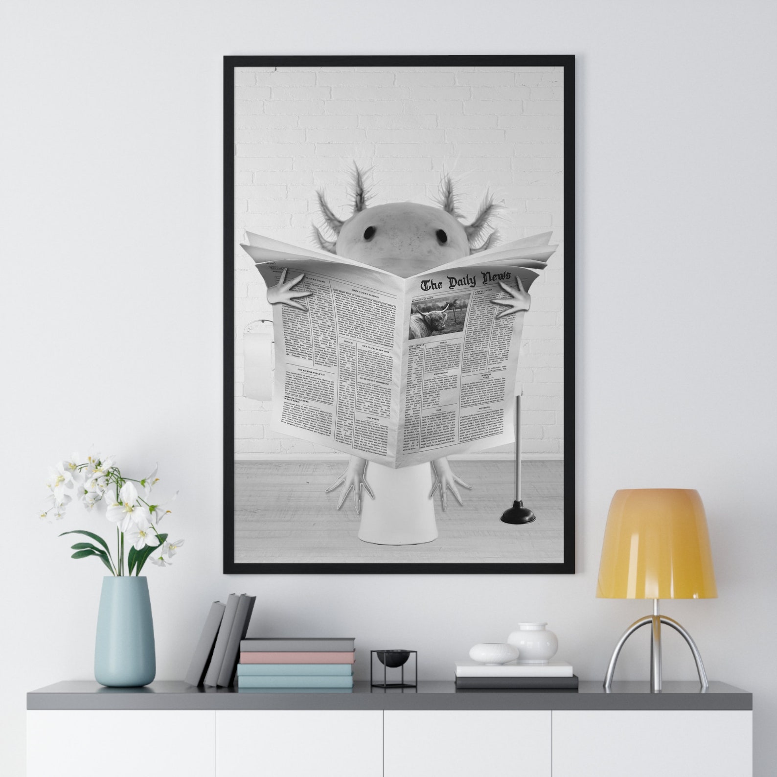 Axolotl Print Funny Bathroom Decor Axolotl in Toilet Animal - Etsy