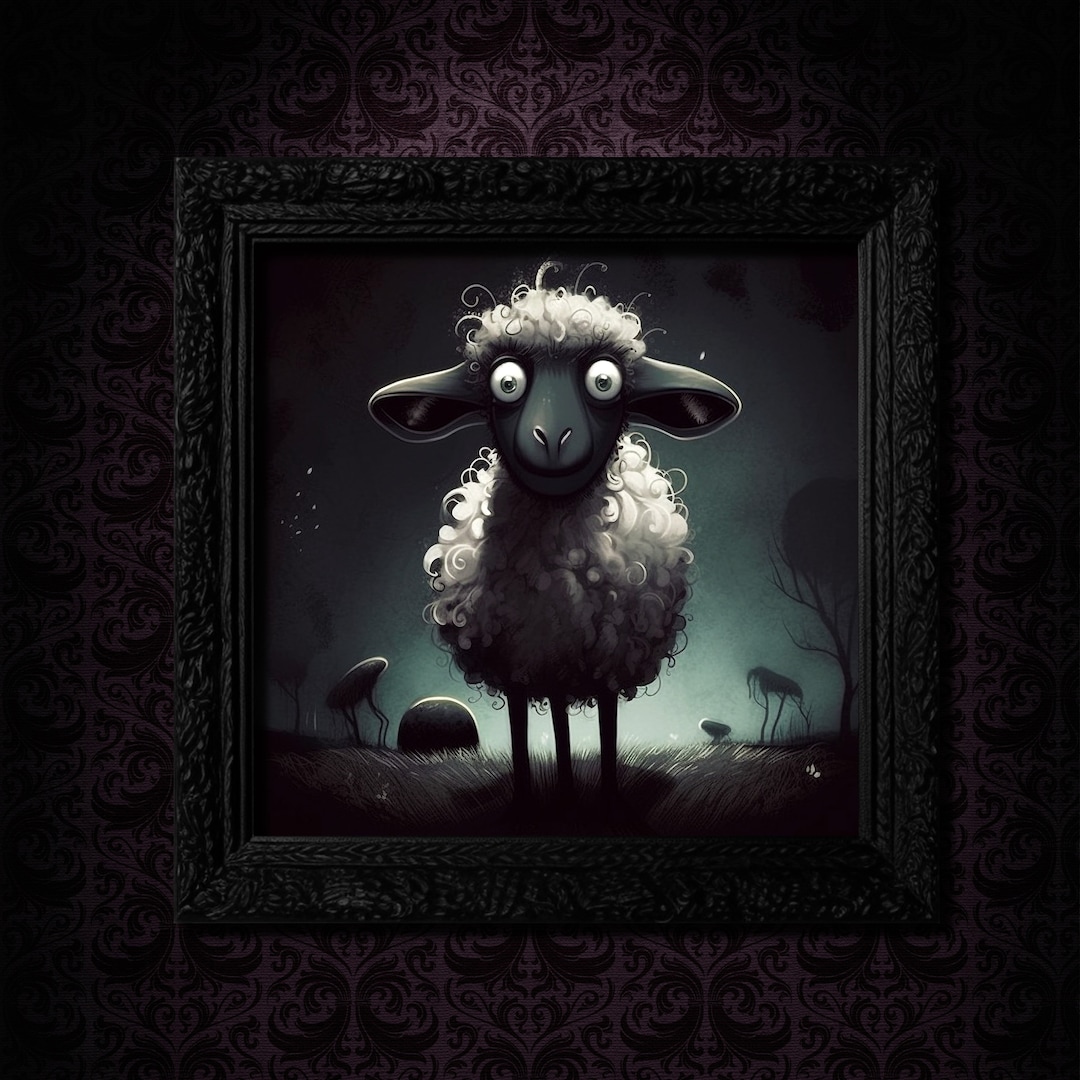 Gothic Sheep Art Print: Spooky Halloween Home Decor (digital Download ...