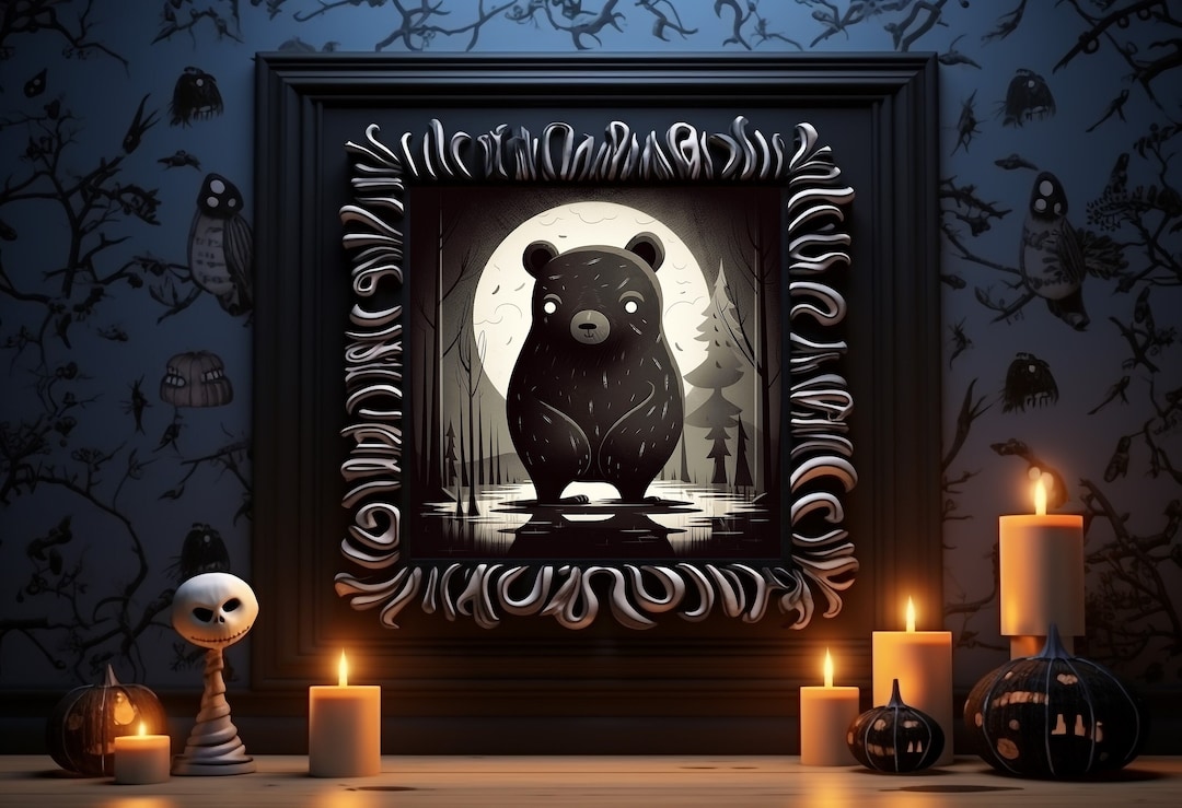Gothic Bear Art Print: Spooky Home Decor (digital Download) - Etsy