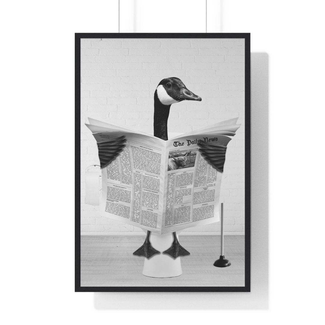 Funny Goose Bathroom Print: Toilet Newspaper Art (digital Download) - Etsy