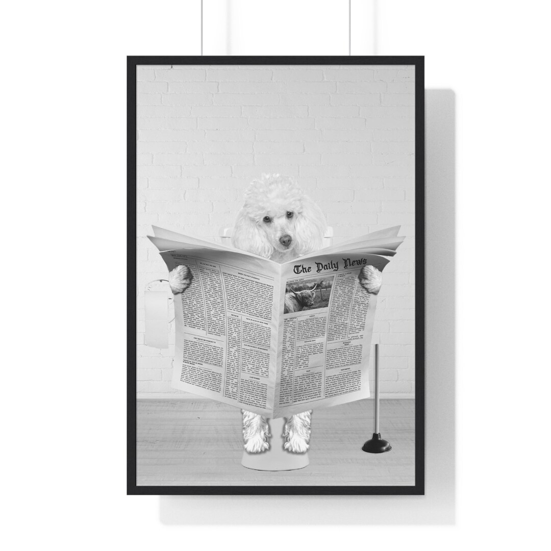 Poodle Art, Funny Bathroom Print, Toilet Poster, Bathroom Art, Poodle ...