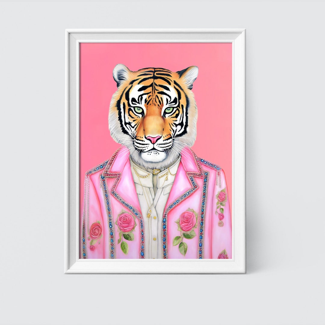 Pink Tiger Tiger Artwork Fashion Print Tiger Print Contemporary Art ...