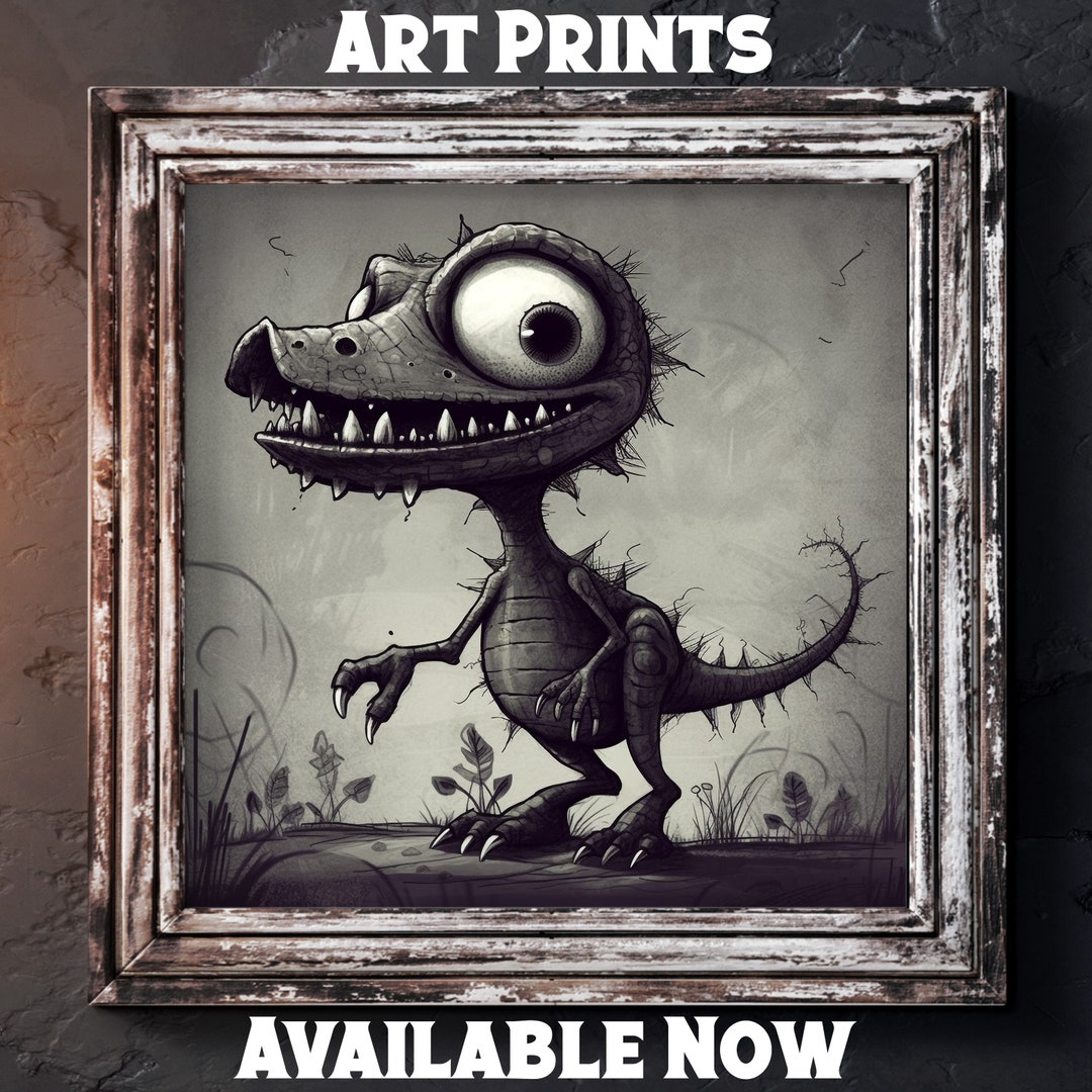 T-rex Dinosaur Gothic Wall Art Print, Home Decor, Digital Art Print ...