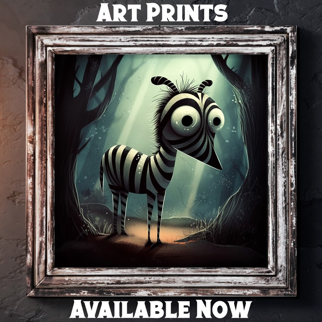 Zebra Gothic Horror Art Print: Spooky Halloween Decor (digital Download ...