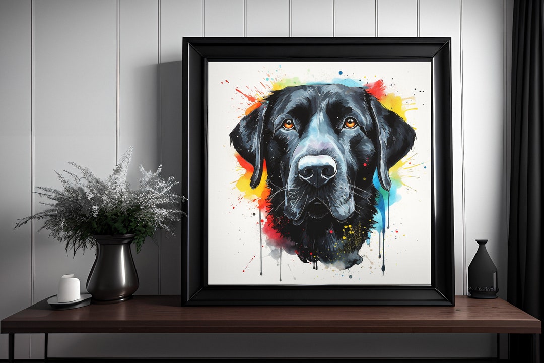 Black Lab Watercolor Wall Art, Funny Bathroom Print, Watercolor ...