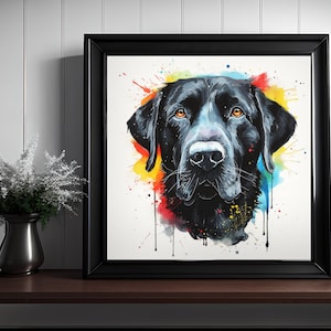 Black Lab Watercolor Wall Art, Funny Bathroom Print, Watercolor ...