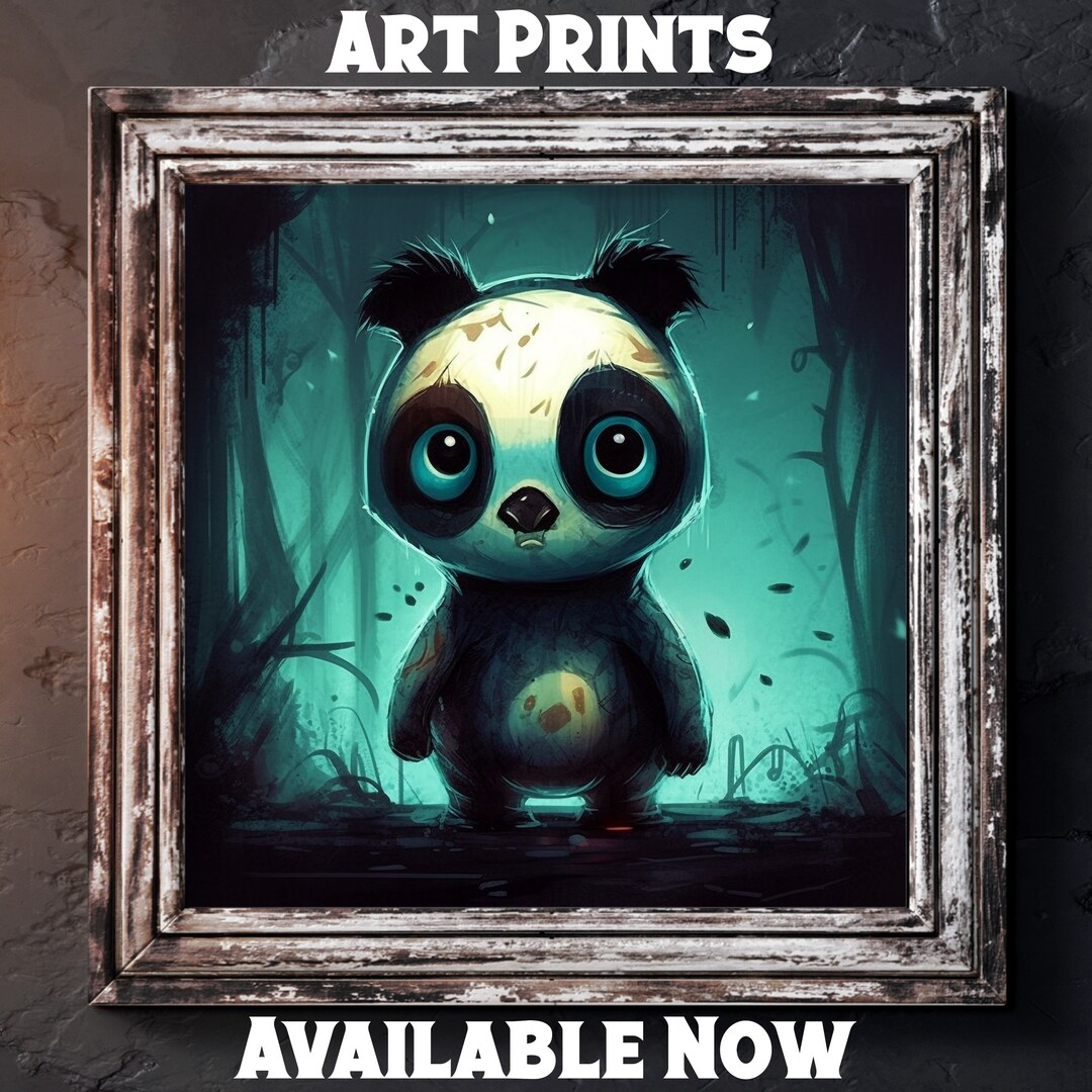 Gothic Panda Art Print: Spooky Halloween Home Decor (digital Download ...
