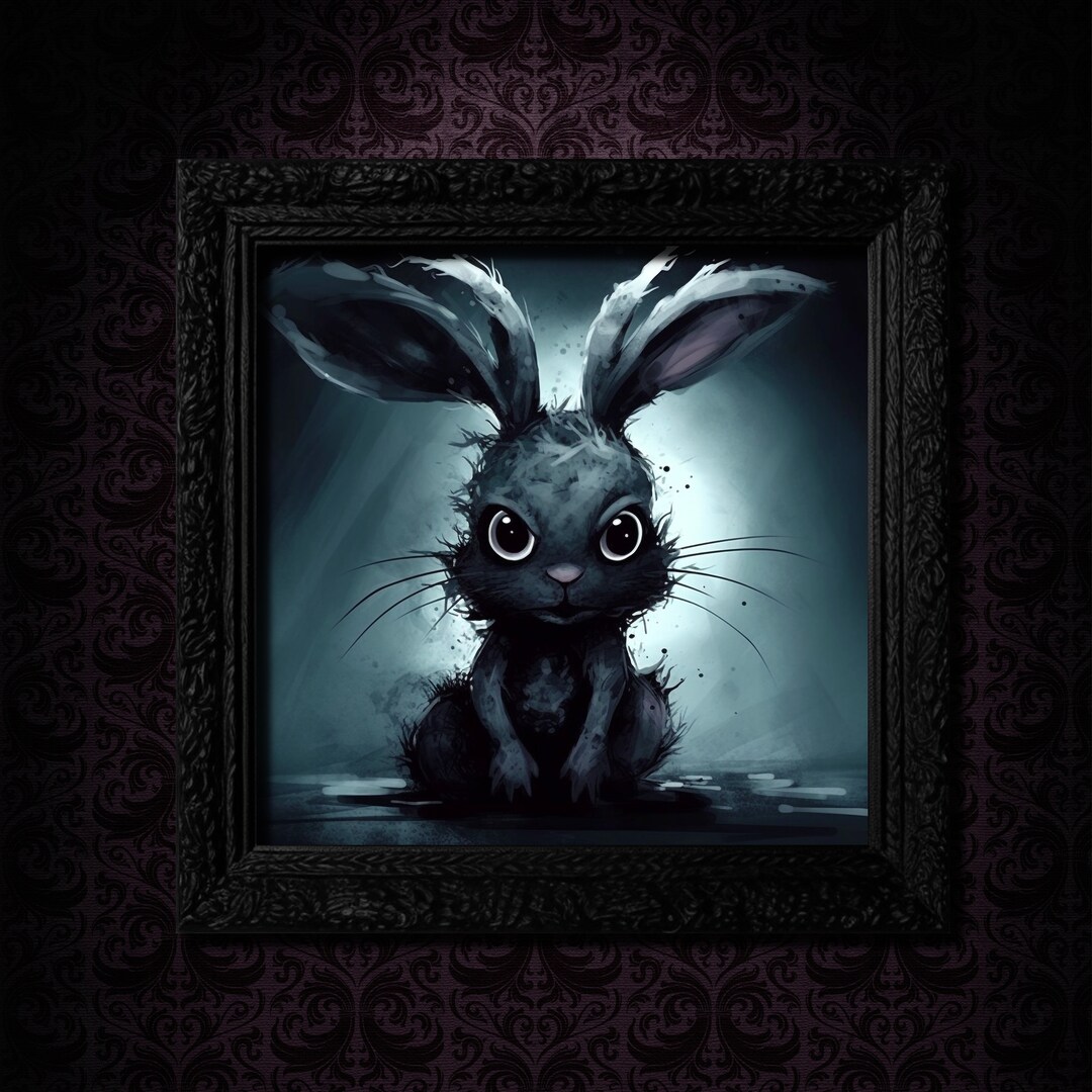 Rabbit Gothic Wall Art Print, Home Decor, Digital Art Print, Horror Art ...