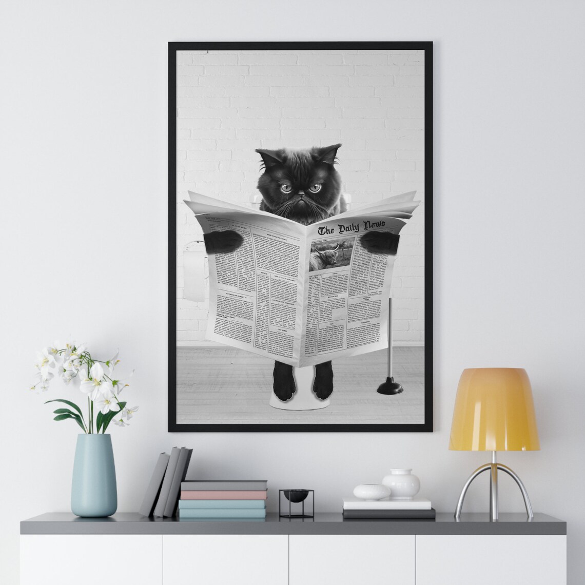 Grumpy Bombay Cat Wall Art Funny Bathroom Print Toilet - Etsy
