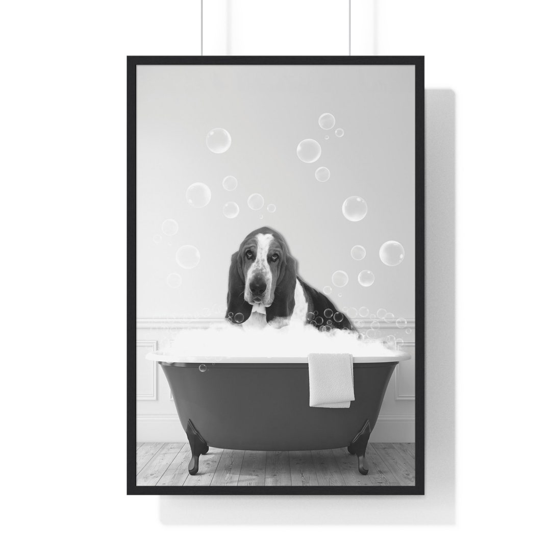 Basset Hound Wall Art, Funny Bathroom Print, Dog Bathroom Print ...