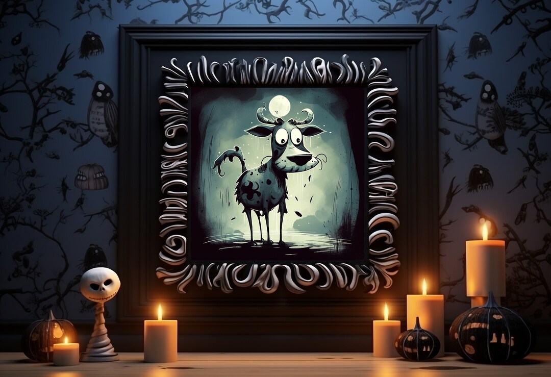 Cow Gothic Wall Art Print, Home Decor, Digital Art Print - Etsy