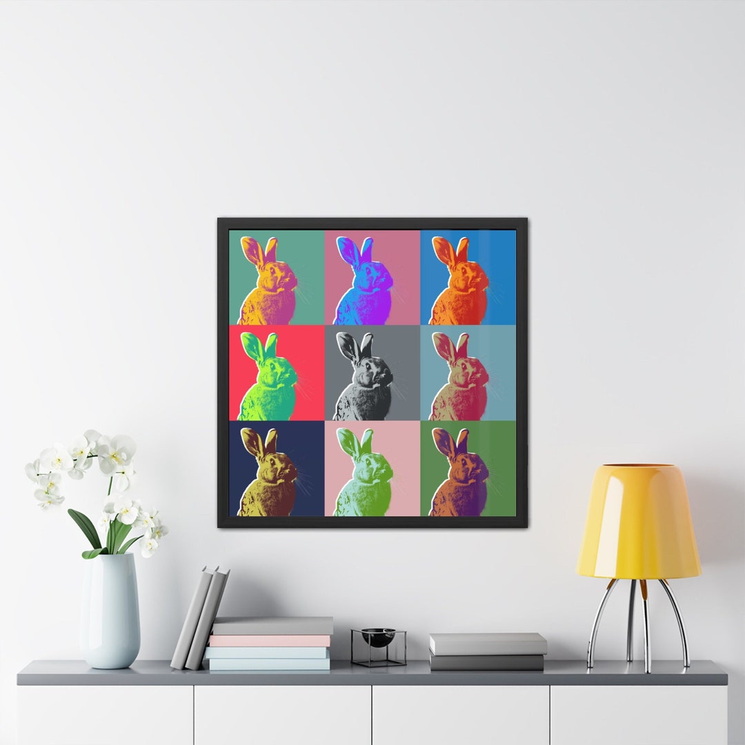 Bunny Pop Art Fashion Print Square Art Fashion Art Animal Art Collage ...