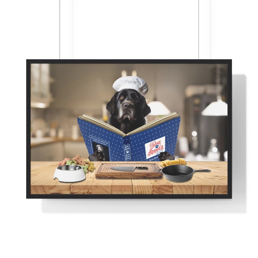 Funny Newfoundland Dog Chef Art Print: Whimsical Kitchen Decor (digital ...