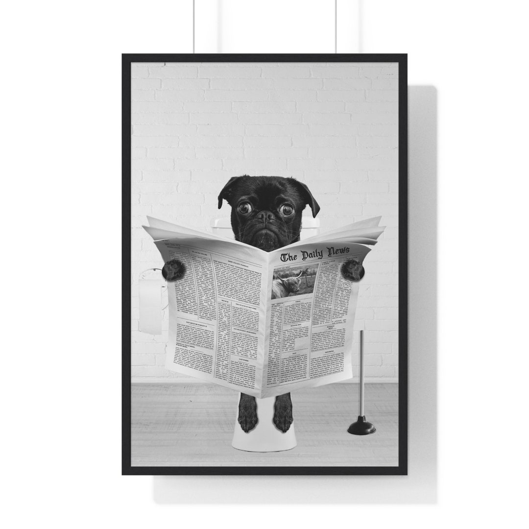 Funny Pug Bathroom Art Print: Toilet Poster (digital Download) - Etsy