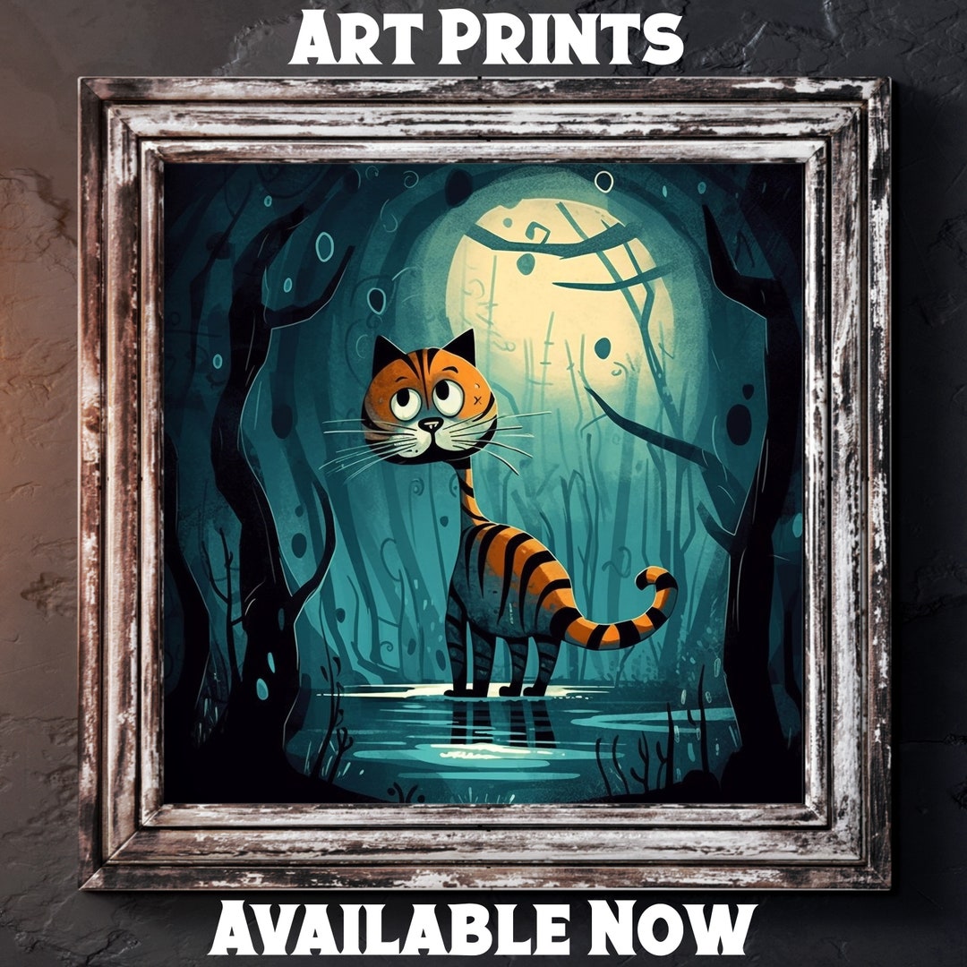 Gothic Tiger Art Print: Spooky Halloween Home Decor (digital Download ...