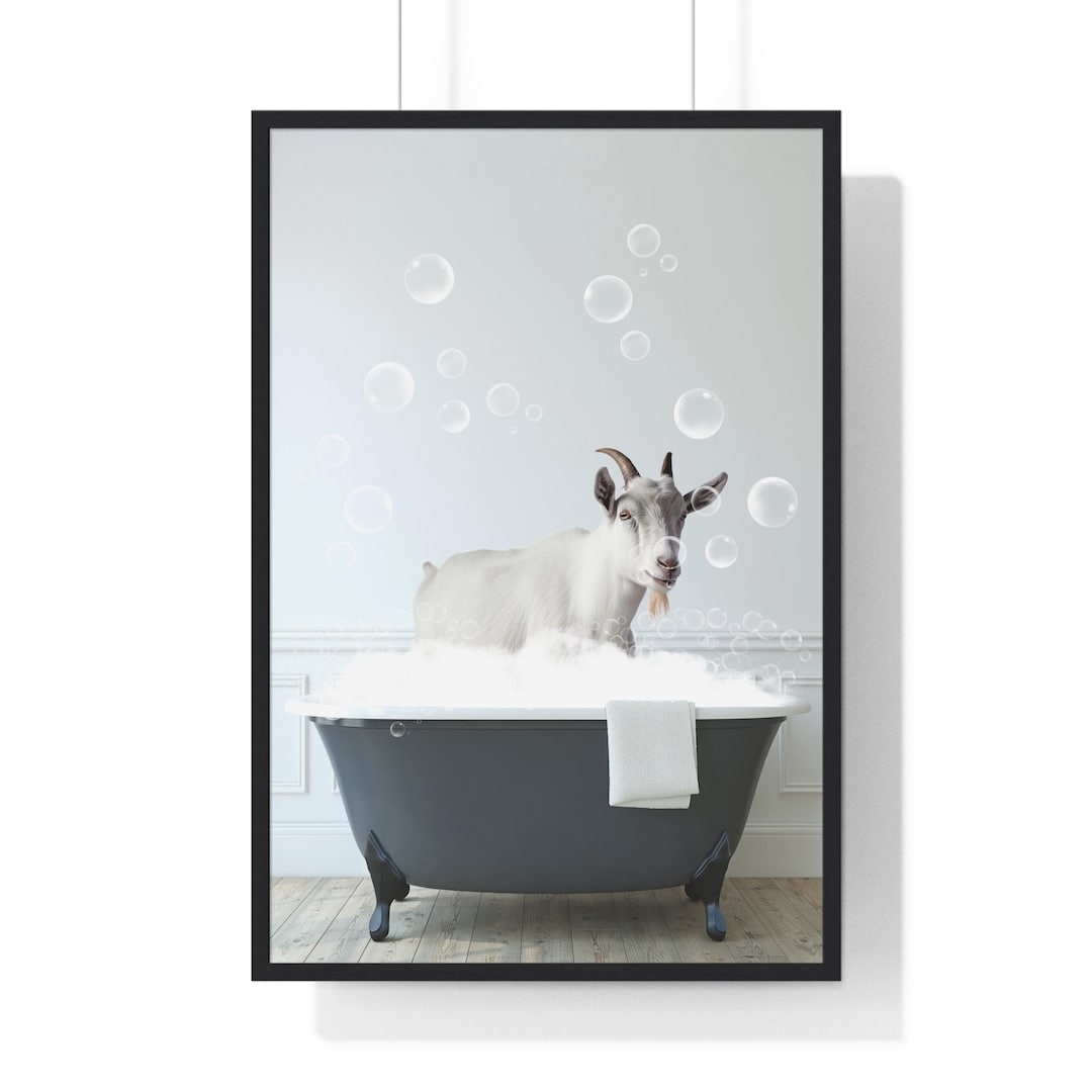 Goat Art, Funny Bathroom Print, Animal Bathroom Print, Goat Printable ...