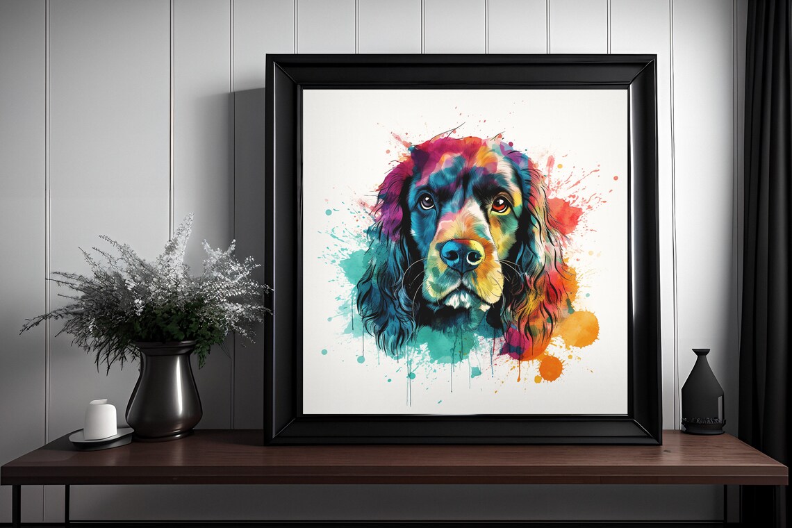 Cocker Spaniel Watercolor Wall Art Funny Bathroom Print - Etsy
