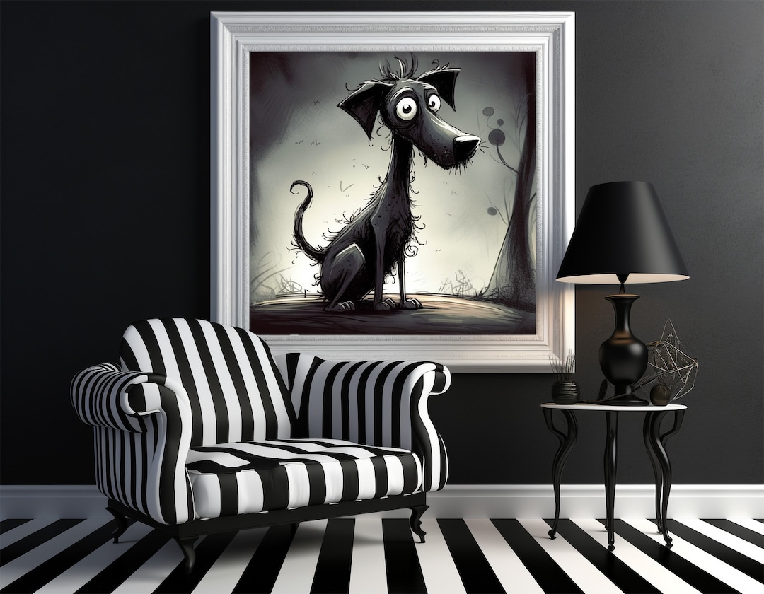 Dog Gothic Wall Art Print, Home Decor, Digital Art Print, Horror Art ...