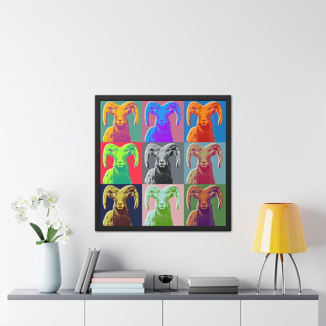 Bighorn Sheep Pop Art Print: Colorful Animal Collage (digital Download ...