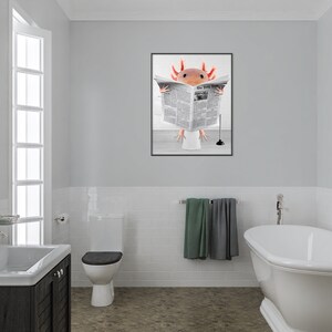 Axolotl Print, Funny Bathroom Decor, Axolotl in Toilet, Animal in ...