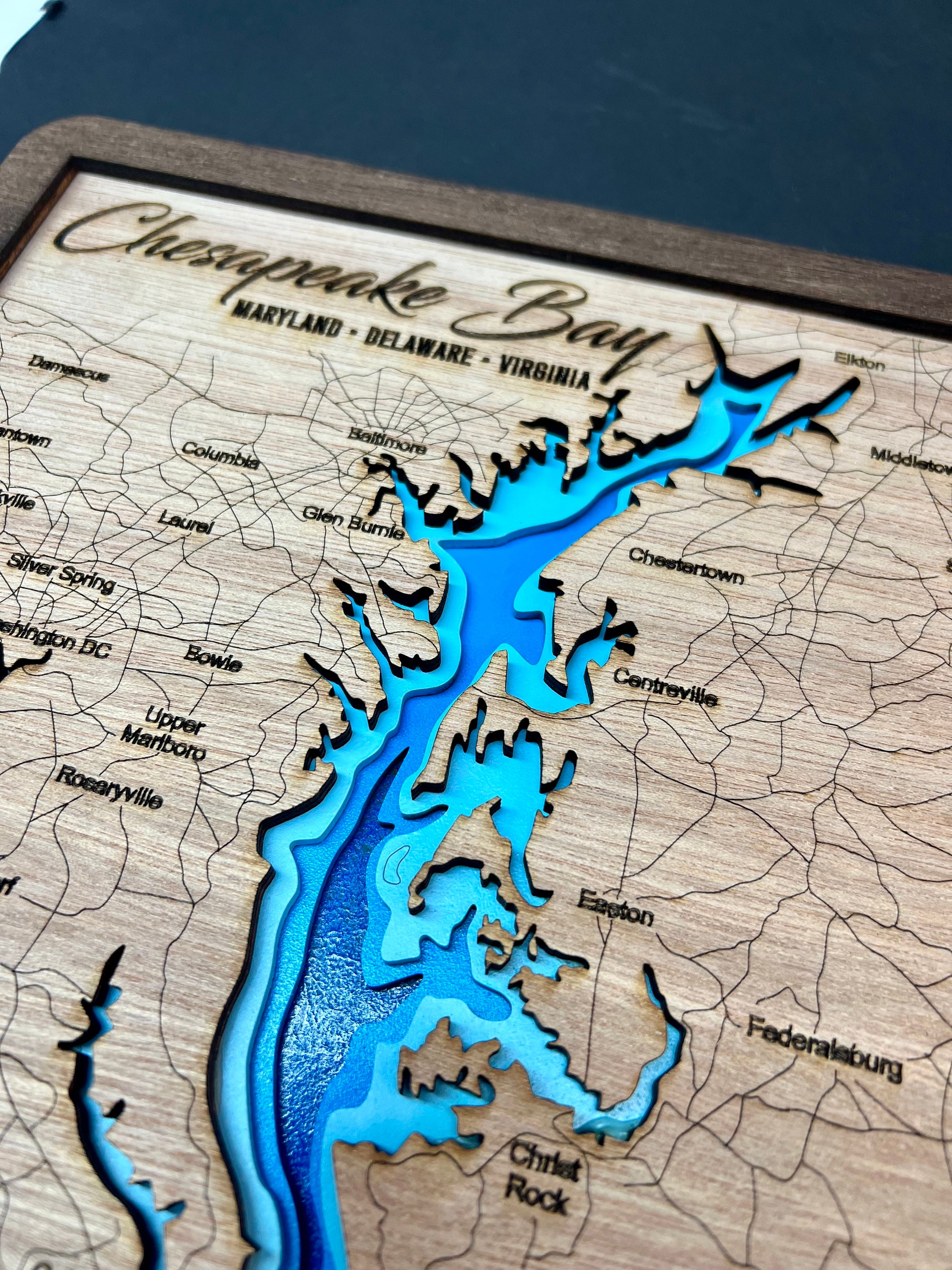 Chesapeake Bay Map / Laser Cut Multi Layer Wood - Etsy