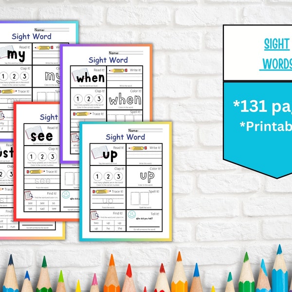 First Grade Sight Words Printable - Etsy
