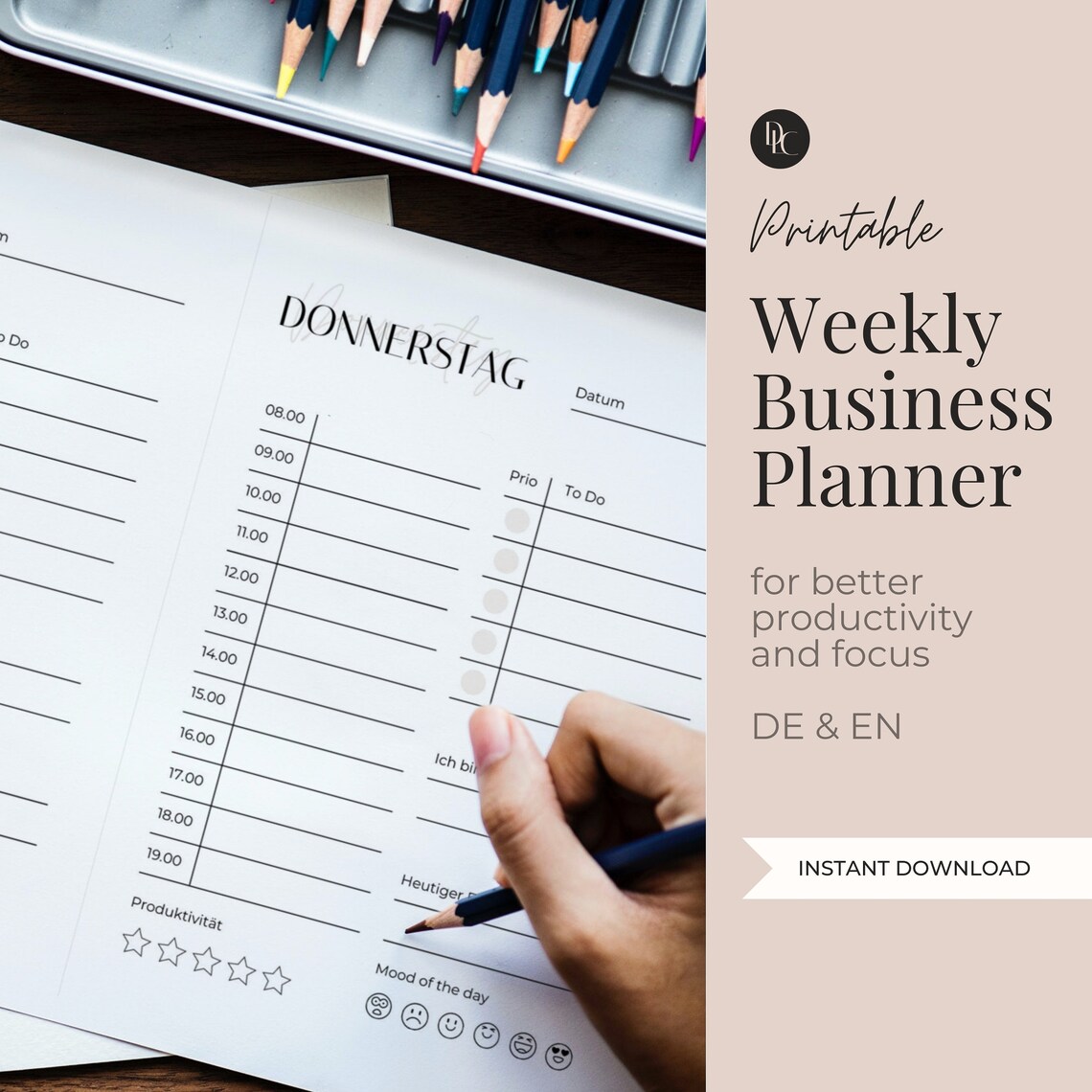 Printable Weekly Business Planner Printable To-do List Weekly Planner ...