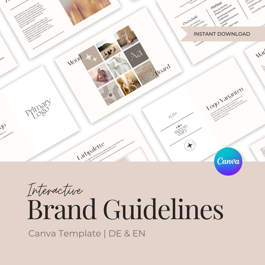 Brand Guidelines Canvas Template Brand Design Style Guide for Your ...