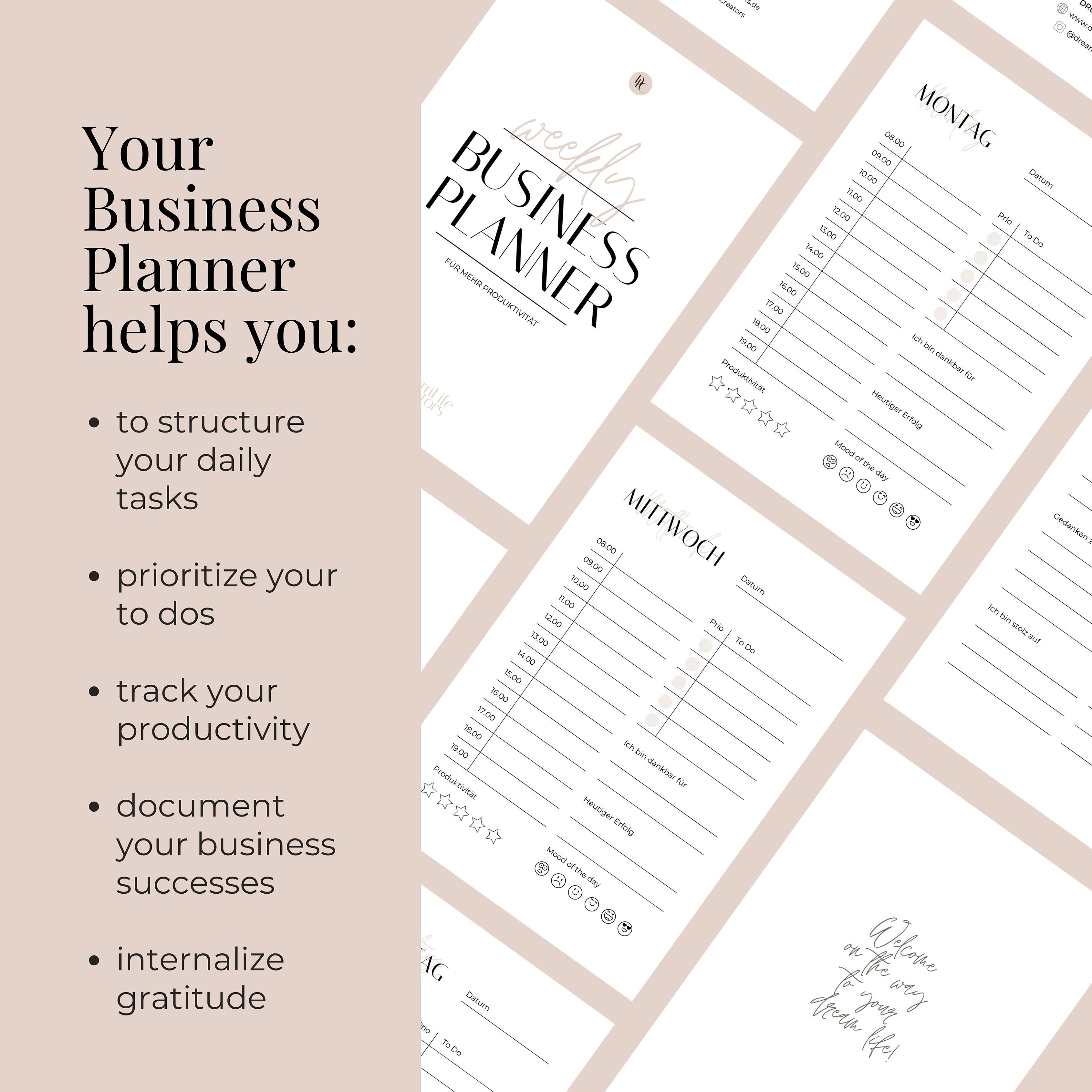 Printable Weekly Business Planner Printable To-do List Weekly Planner ...