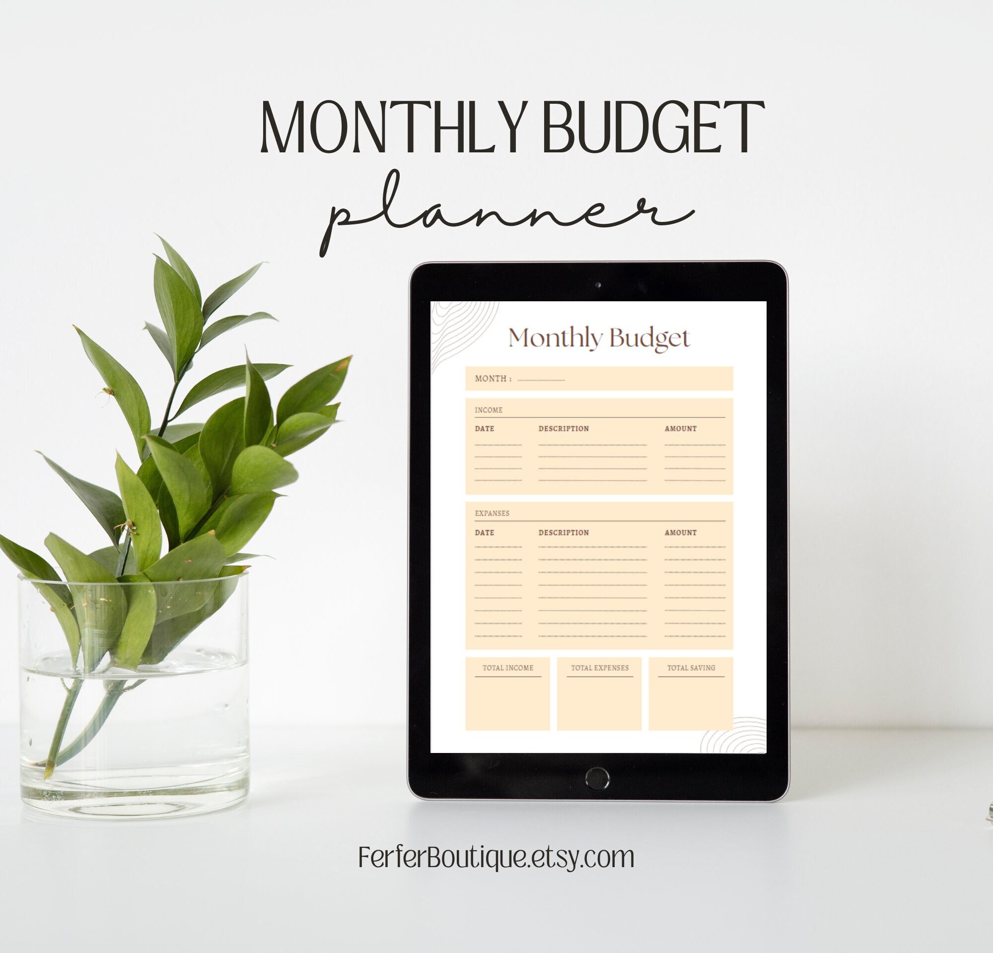 Monthly Budget Planner, Budget Tracker Template Monthly Budget Digital ...