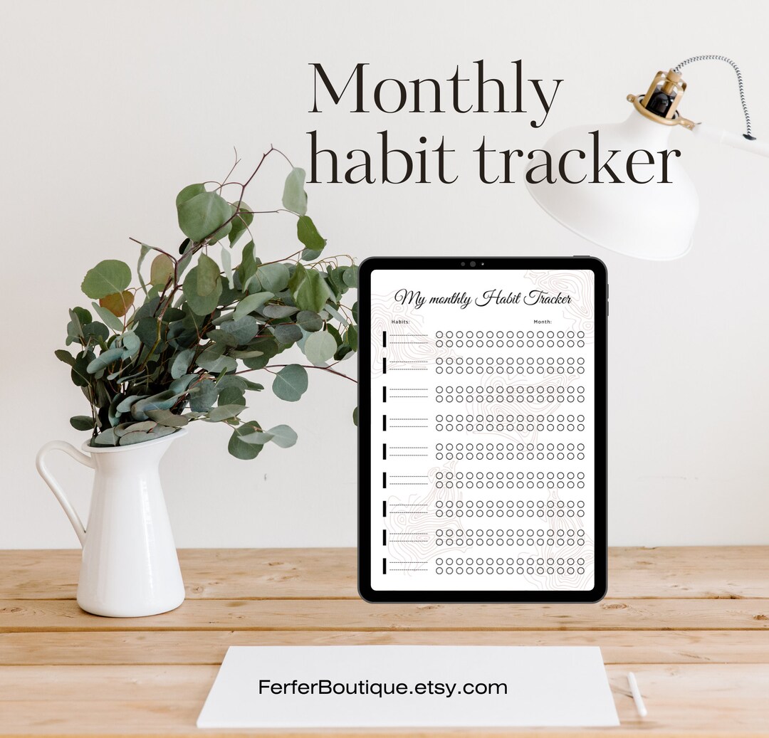 Monthly Habit Tracker Monthly Habit Planner A4 Printable Habit Tracker ...