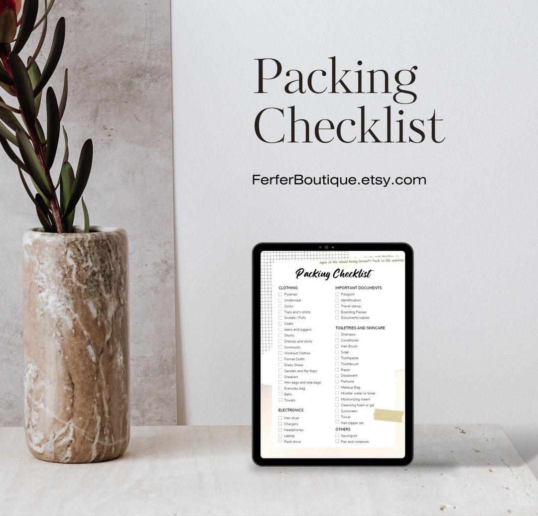 Trip Packing Checklist / Travel Planning Checklist / Moving Abroad ...