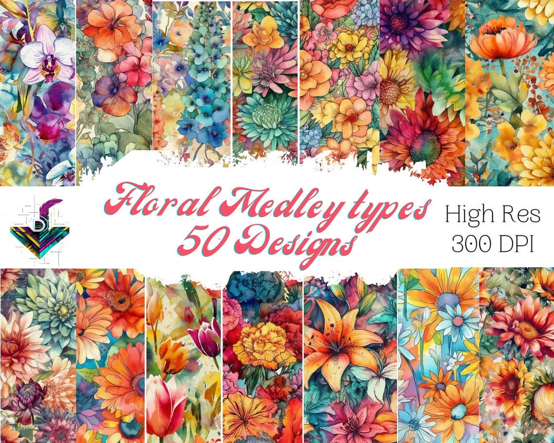 Spring Summer Floral Print Seamless Pattern Repeating File for Fabric ...
