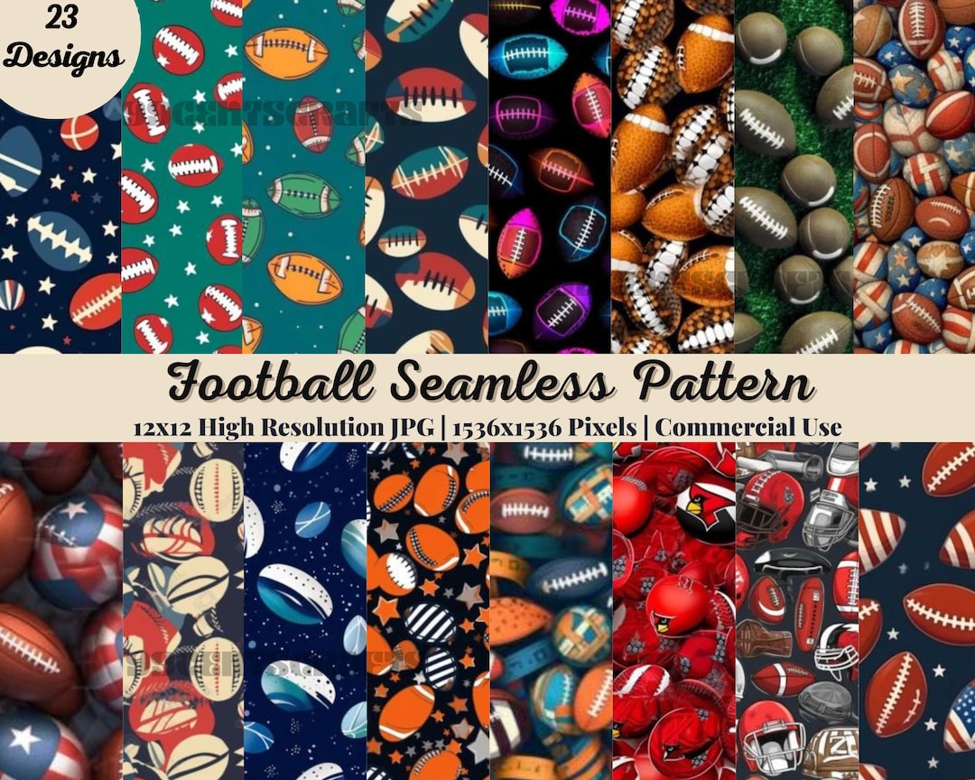 23 Football Seamless Pattern, Digital Download, Seamless Pattern ...