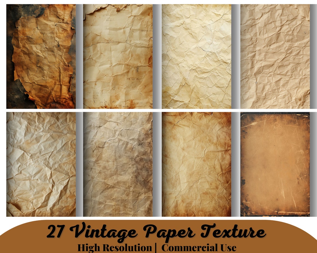 27 Vintage Paper Texture, Brown Digital Paper Texture, Procreate Paper ...