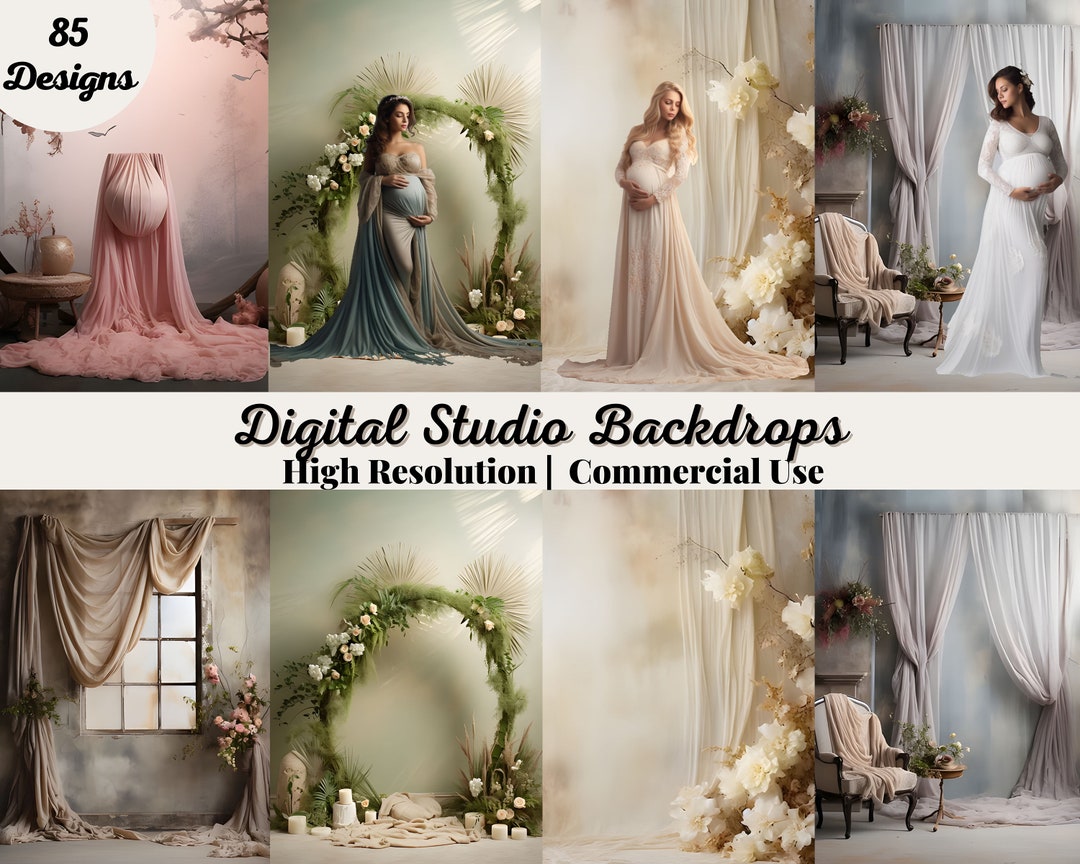 85 Digital Studio Backdrops for Photoshop, Maternity Photo Editing ...