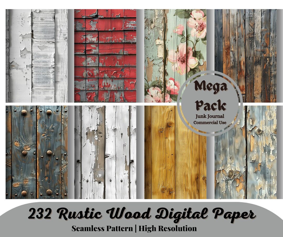 232 Shabby Wood Background Digital Papers, White Wooden Backgrounds ...
