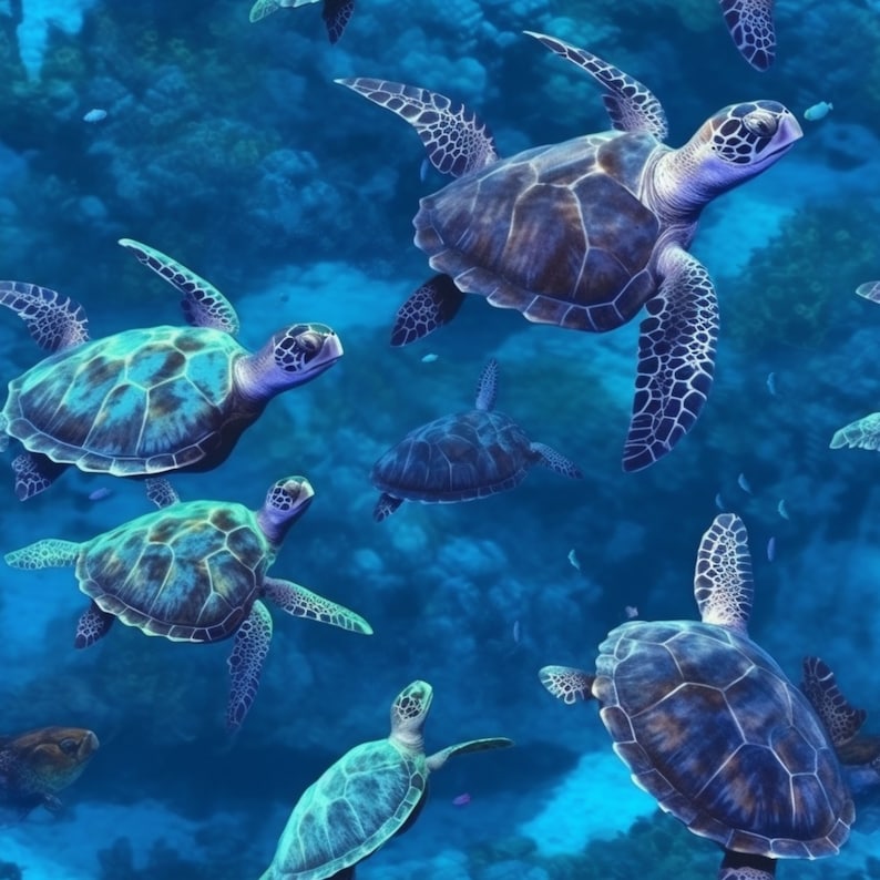19 Sea Turtle Seamless File Digital Seamless Patterns Papers - Etsy