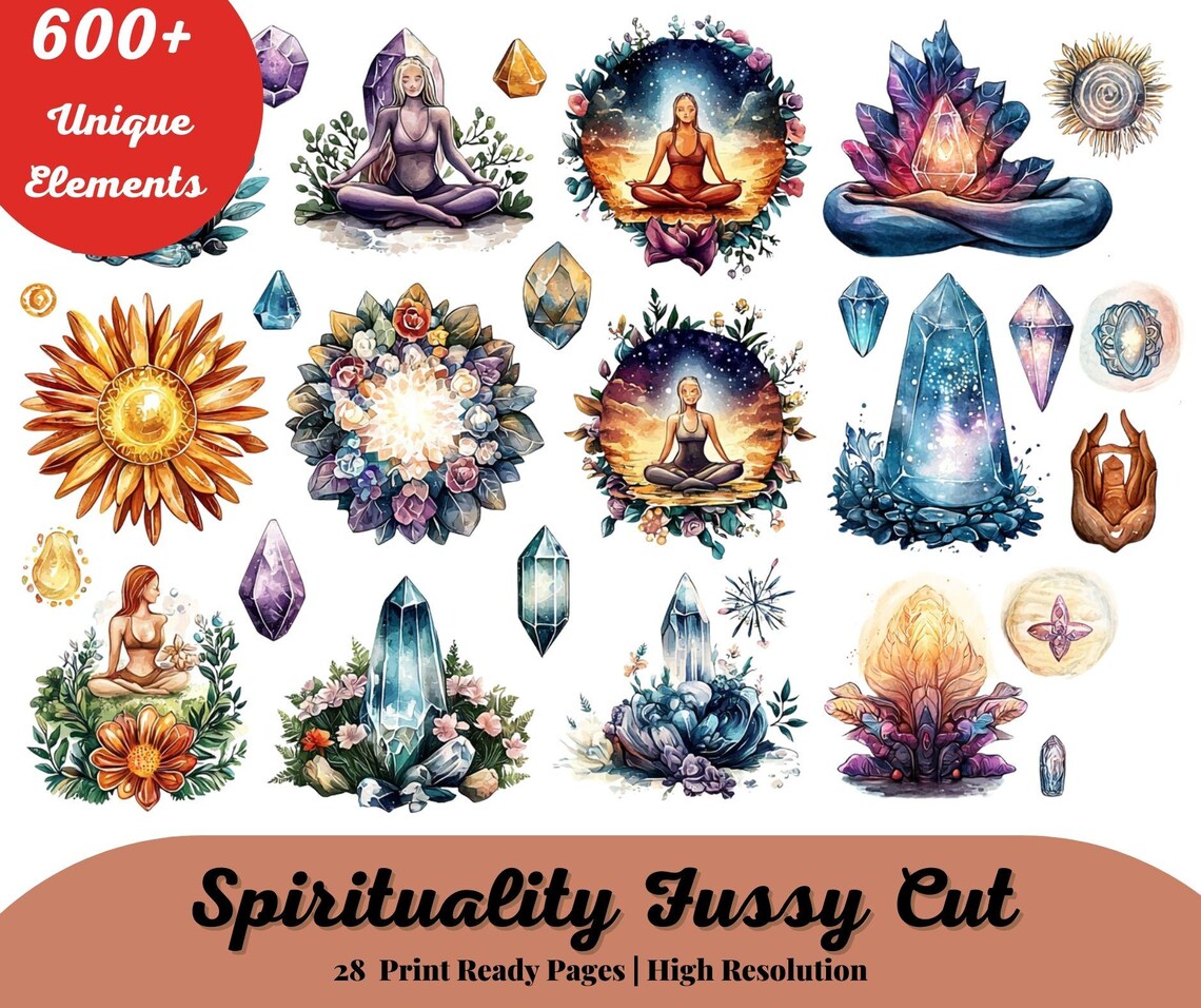 Spirituality Clipart Fussy Cut, Sacred Symbol Illustrations, Mystical ...