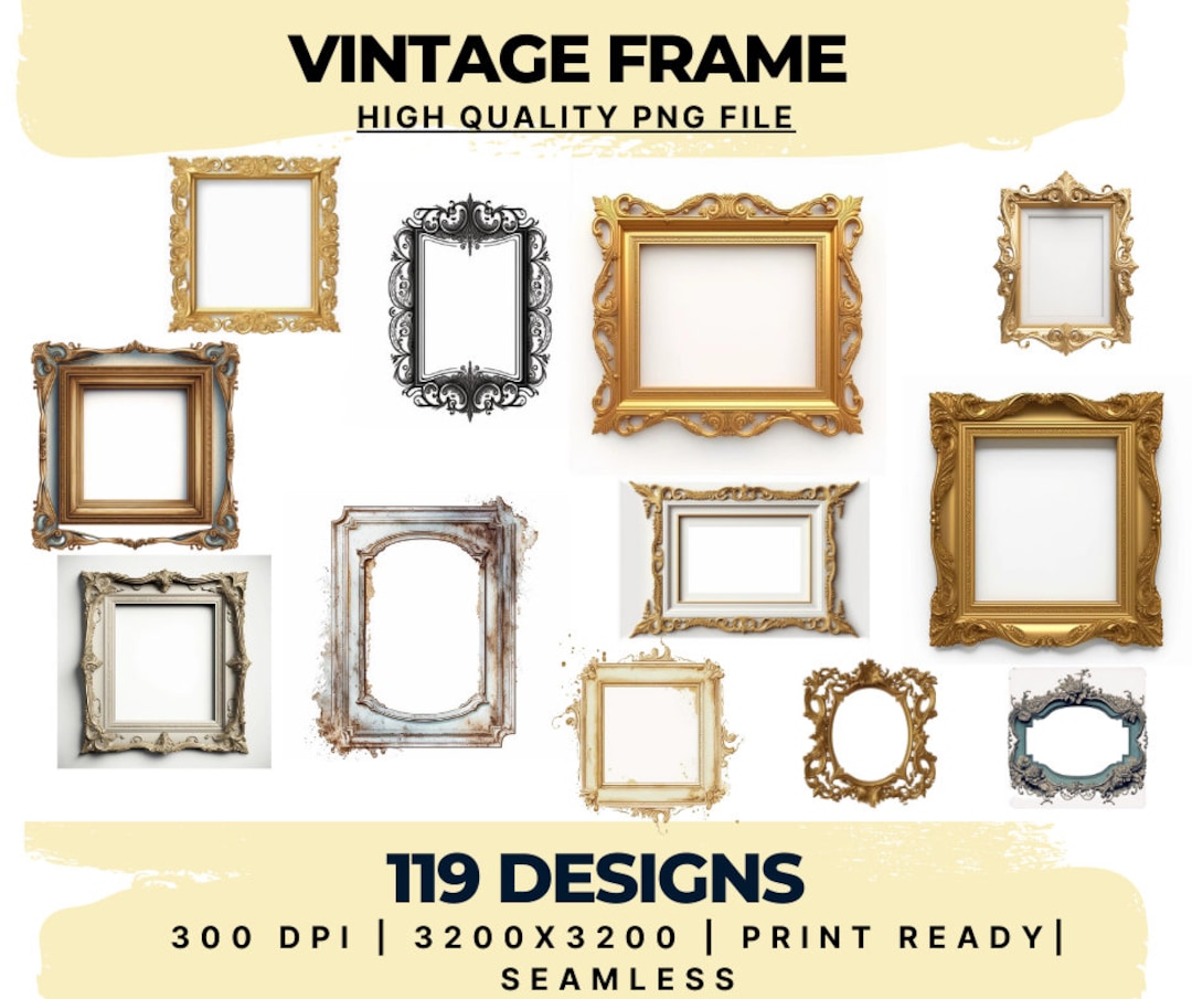 119 Vintage Frame Printable Digital Download Clip Art Antique - Etsy