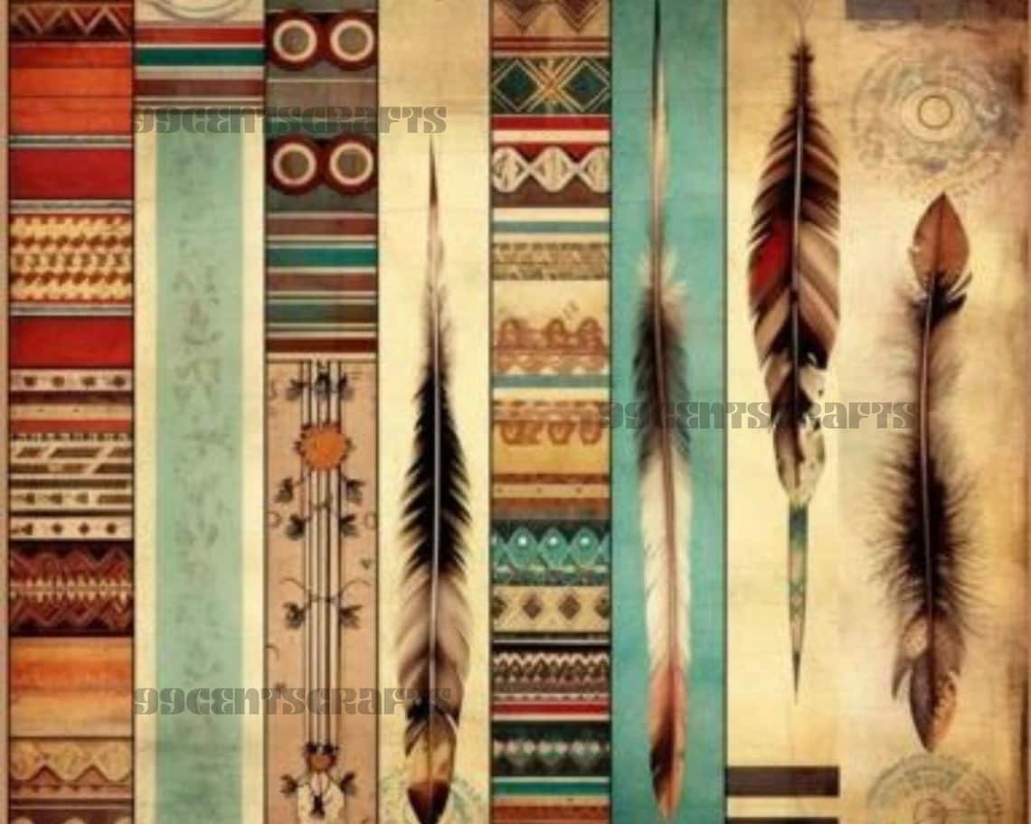 25 Native Digital Paper Pack, Scrapbooking Pages, Background, Scrapbook ...