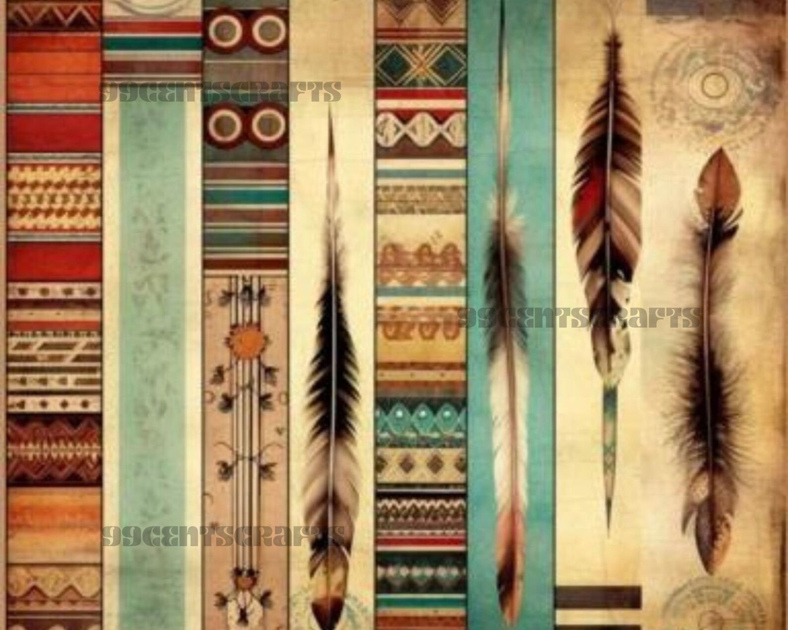 25 Native Digital Paper Pack, Scrapbooking Pages, Background, Scrapbook ...