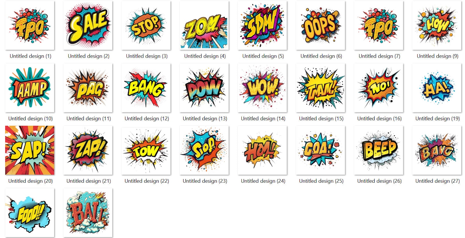 25 Comic Text Clipart Comic Book Clipart Superhero Party - Etsy