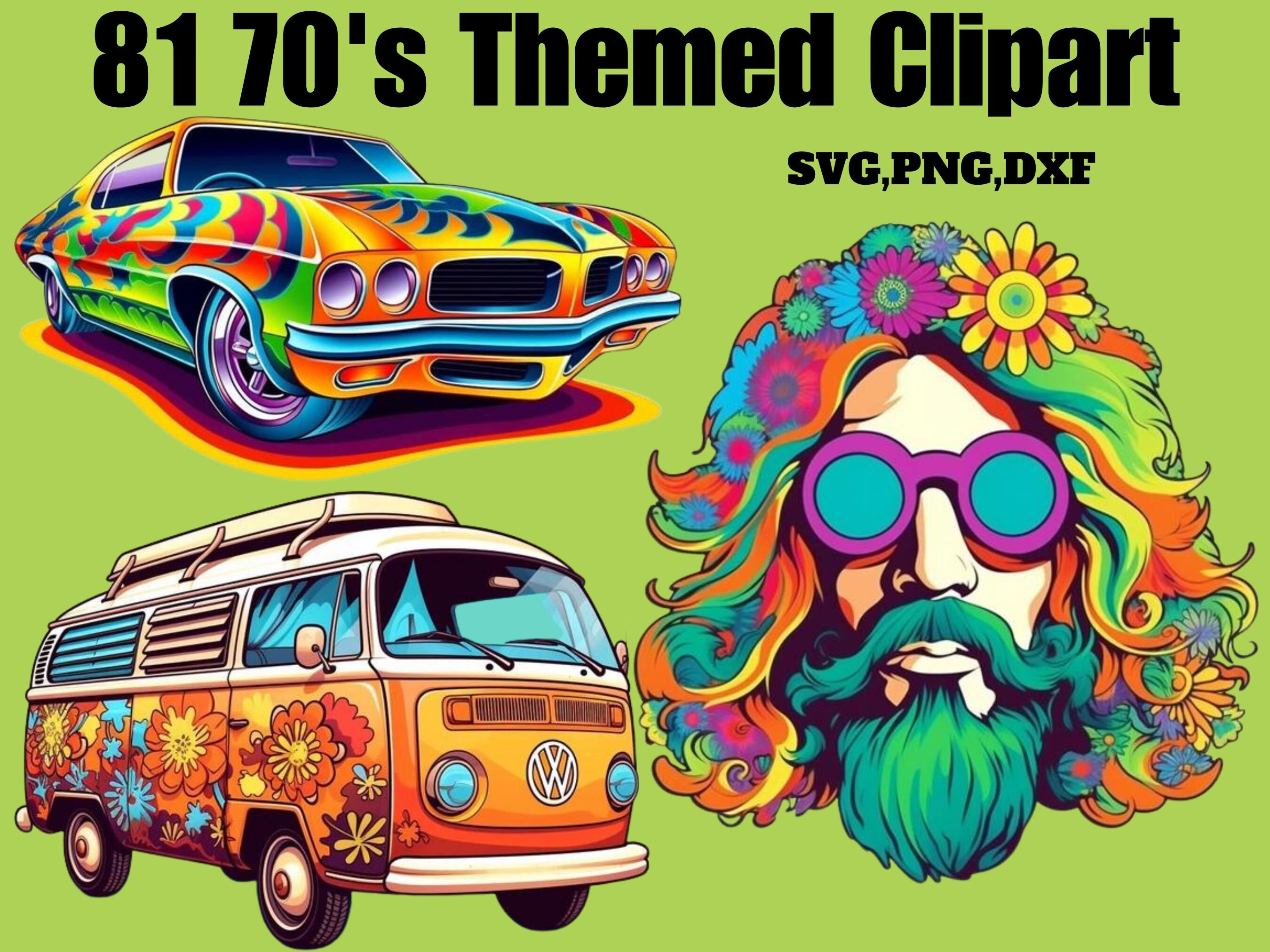 81 Designs 70's Themed Clipart Cut Files SVG PNG JPG - Etsy Australia