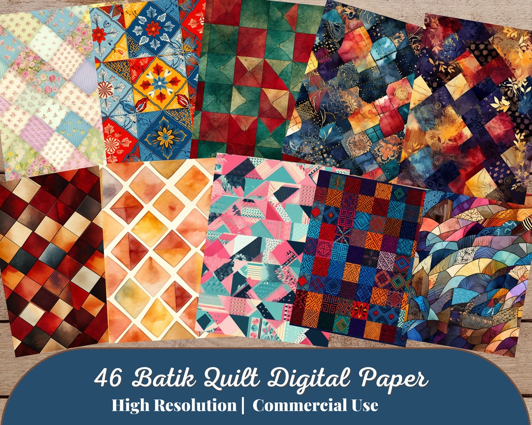 46 Batik Quilt Digital Paper, Seamless Textures Digital Paper ...